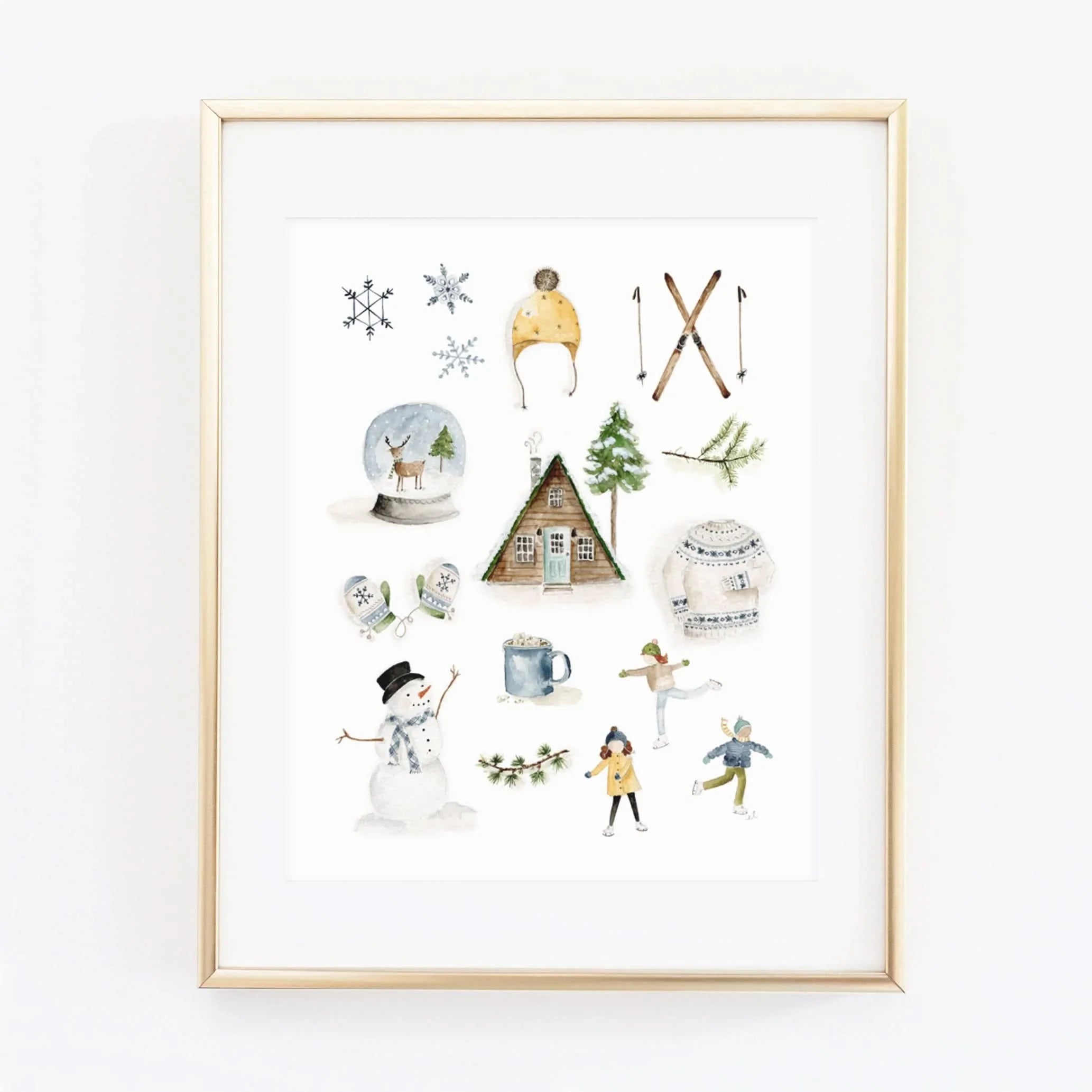 winter collection watercolor wall art print – Emily Lex Studio Wholesale