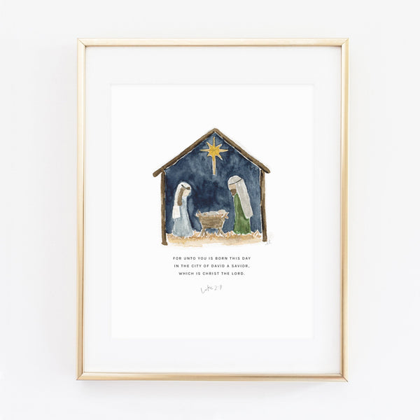 nativity luke 2:11 scripture print – Emily Lex Studio Wholesale