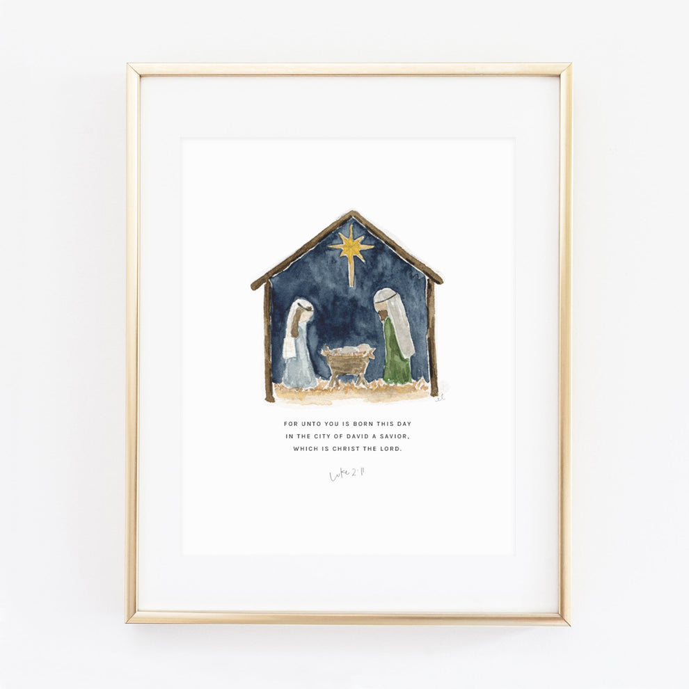 nativity luke 2:11 scripture print – Emily Lex Studio Wholesale